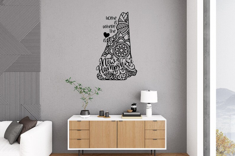 New Hampshire Mandala SVG File Home is Where the Heart is - Etsy