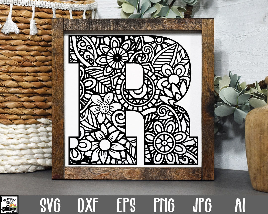Letter R SVG File - Mandala Monogram Letter R SVG Cut File - Clip Art ...
