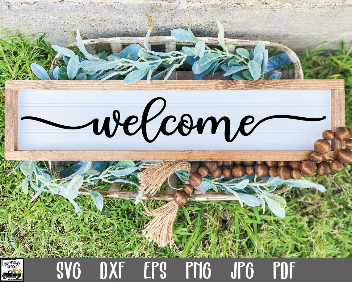 Welcome Sign SVG File Welcome Cut File Clip Art Cutting - Etsy