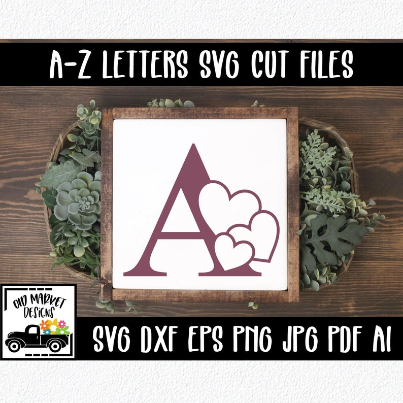 Heart Alphabet Letter A-Z SVG Cut Files Includes 26 Heart - Etsy