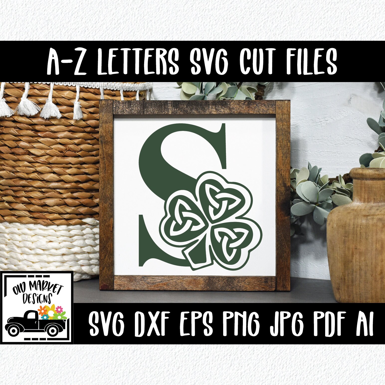 Paper Clip Art Shamrock Alphabet Letter A-Z SVG Cut Files Includes 26 ...