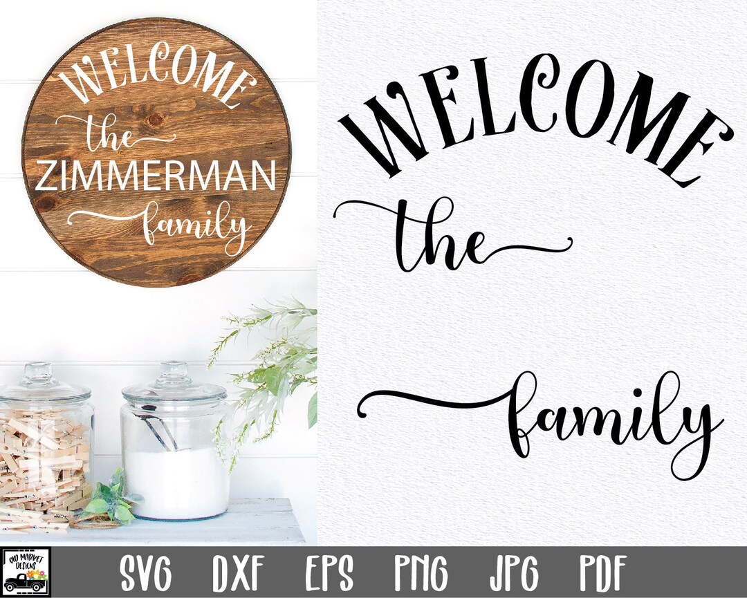 Family Name SVG File - Family Monogram Sign SVG File - Round Sign SVG ...