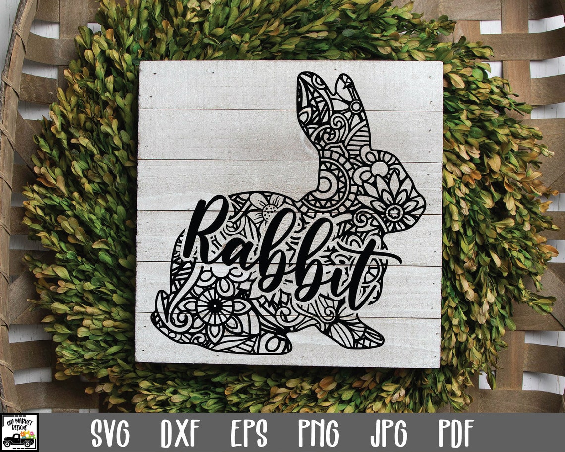 Rabbit SVG File Rabbit Mandala SVG Cut File Clip Art | Etsy