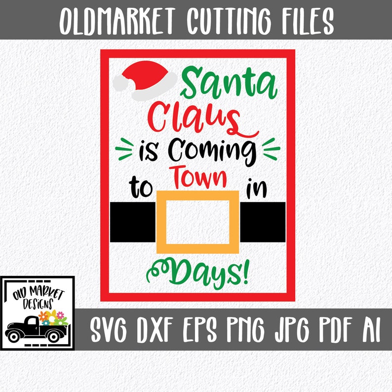 Christmas Countdown SVG Cut file Santa SVG Printable | Etsy