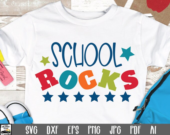 School Rocks SVG Cut File School SVG Clip Art Printable - Etsy