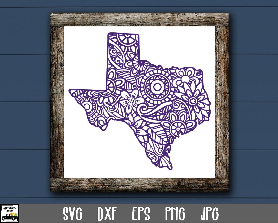 Texas SVG File - Texas State Mandala SVG File - Texas Mandala SVG File ...