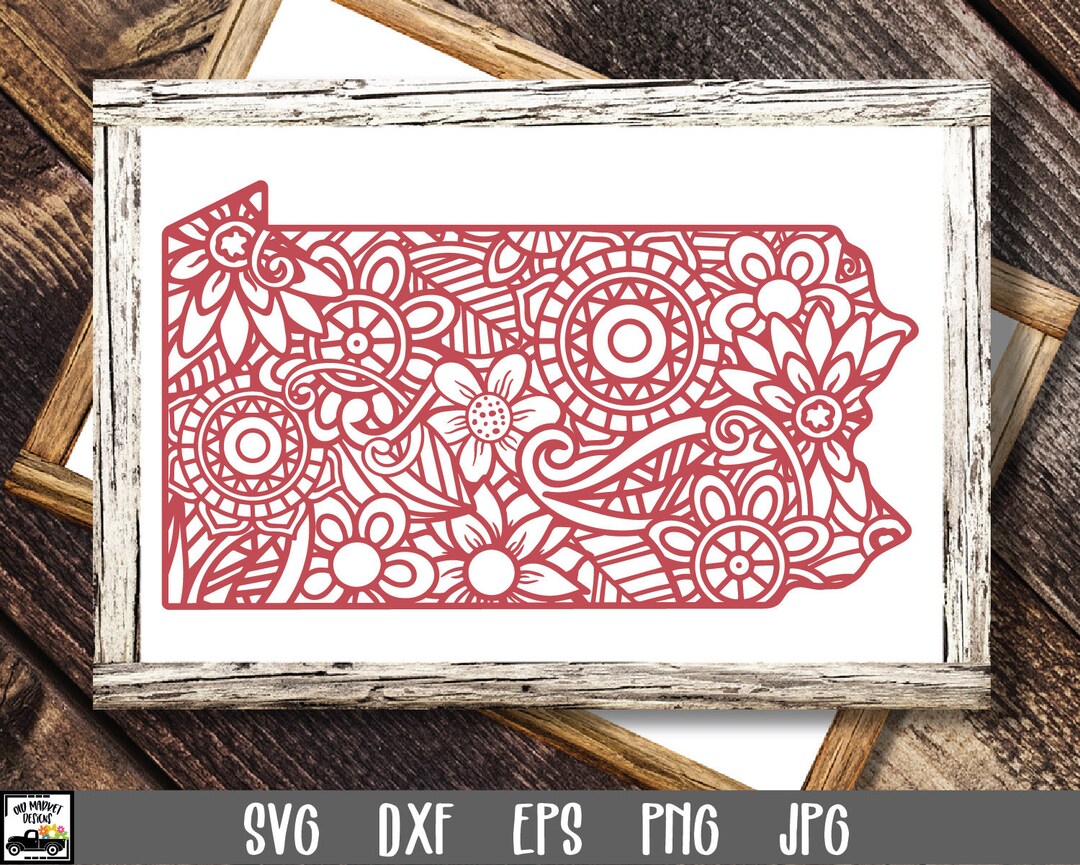 Pennsylvania SVG File - Pennsylvania State Mandala SVG File - Mandala ...