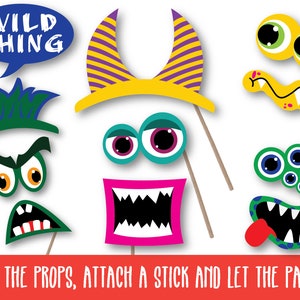 Monsters Photo Booth Props and Decorations - SVG Cut File - Dxf - Png ...