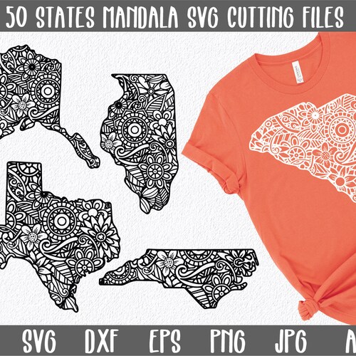 50 States Mandala SVG Bundle Home State SVG Cut Files - Etsy