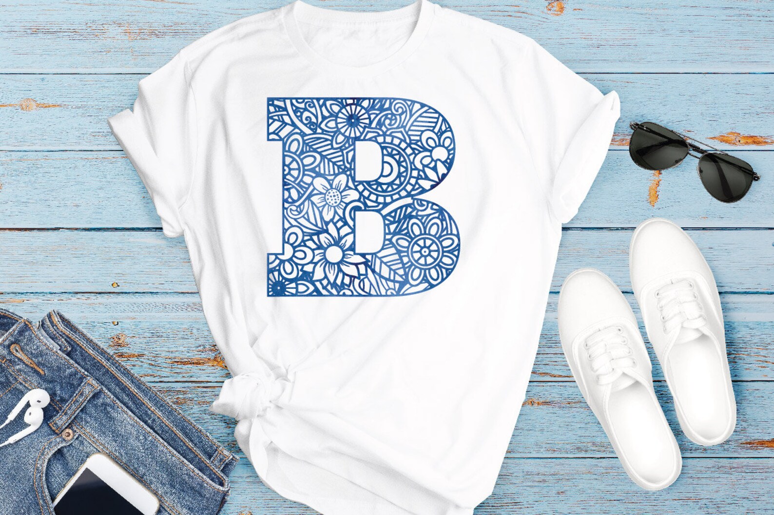 Letter B SVG File Mandala Monogram Letter B SVG Cut File - Etsy