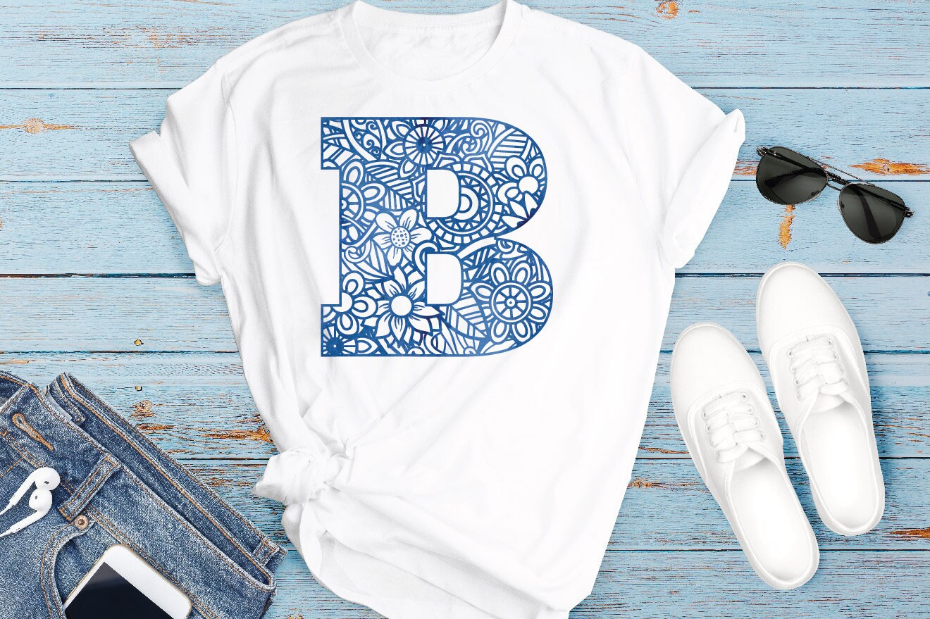 Letter B SVG File Mandala Monogram Letter B SVG Cut File - Etsy