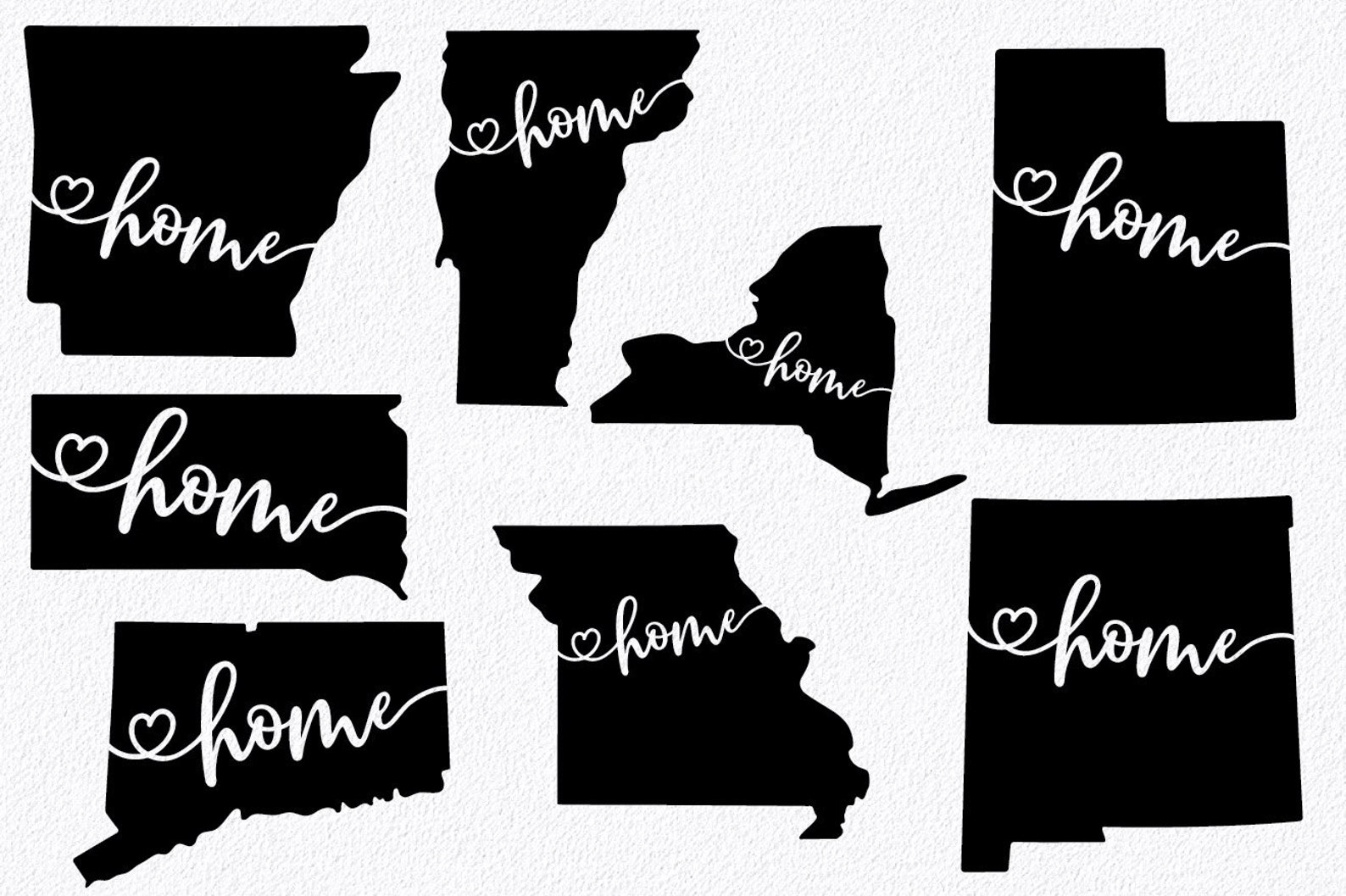 50 States SVG Bundle Home State SVG Cut File States Clip | Etsy