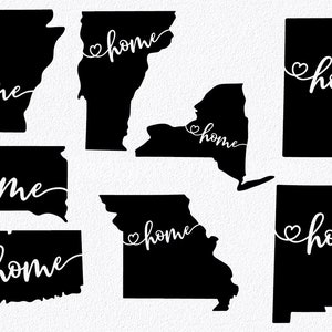 50 States SVG Bundle - Home State SVG Cut File - States Clip Art ...
