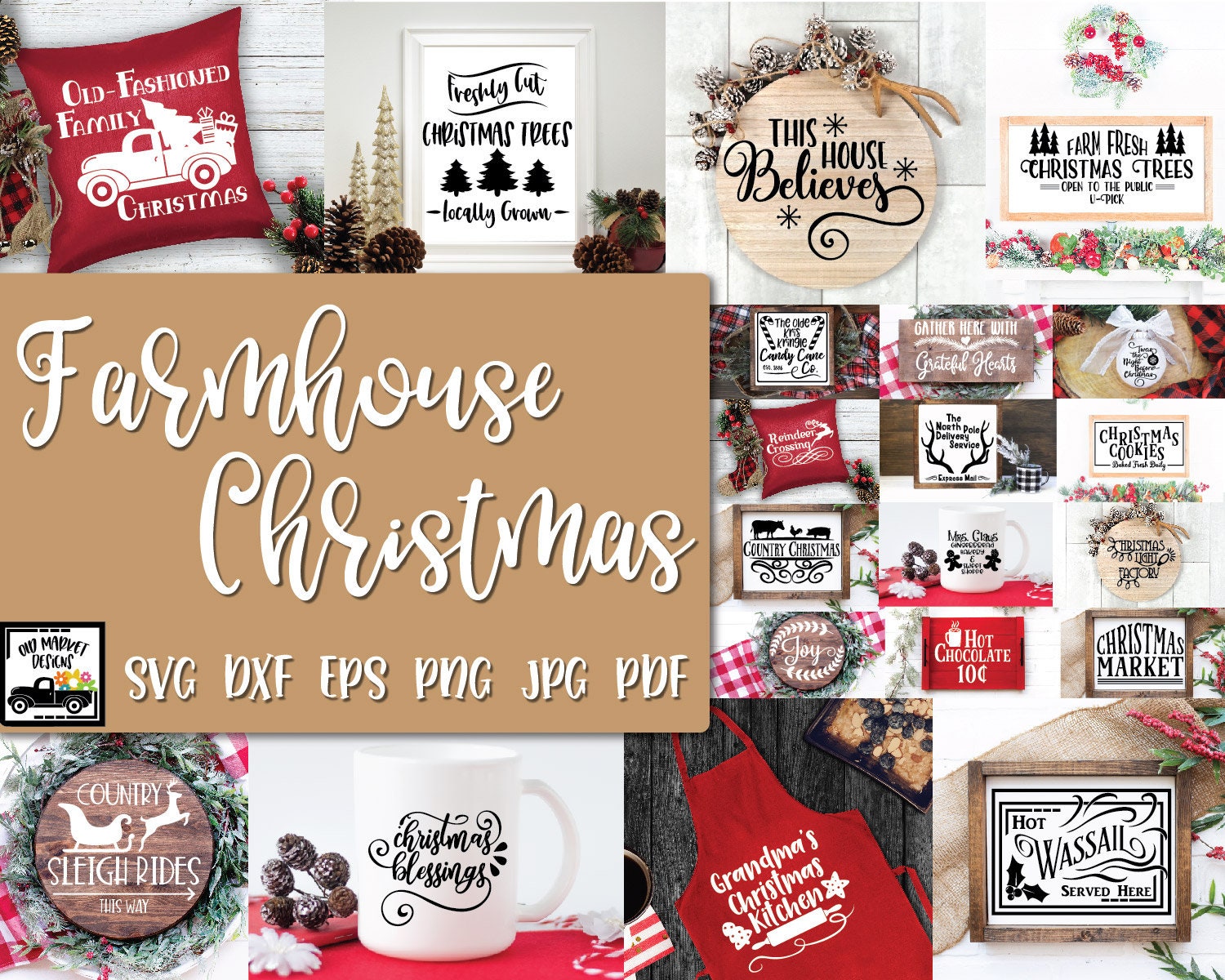 Farmhouse Christmas SVG Bundle 20 Country Christmas SVG Cut - Etsy