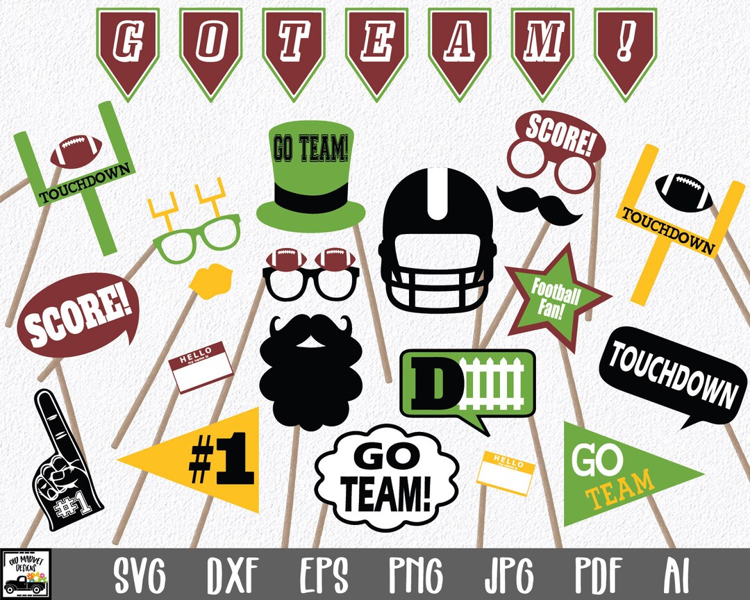 Football Photo Booth Props SVG Files - Printable and Cuttable File ...