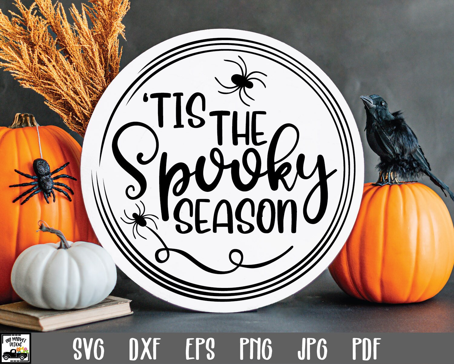 Tis the Spooky Season SVG File Round Halloween Sign - Etsy