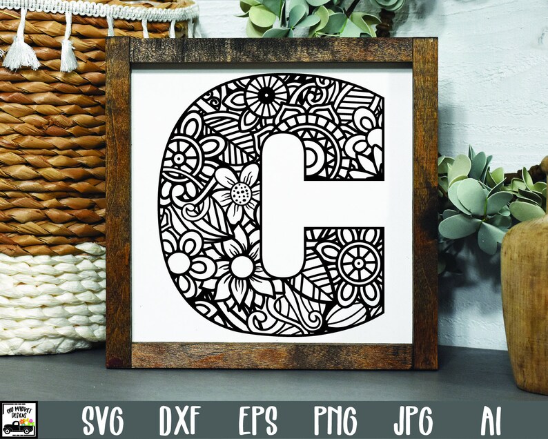Letter C SVG File Mandala Monogram Letter C SVG Cut File | Etsy