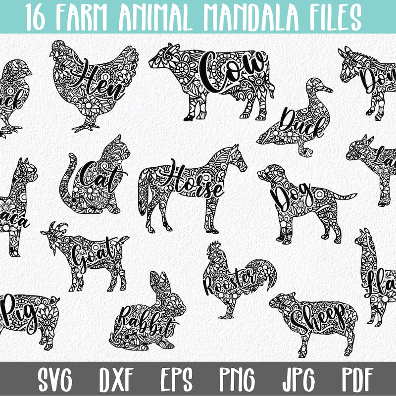 Animal Mandala Svg - Etsy