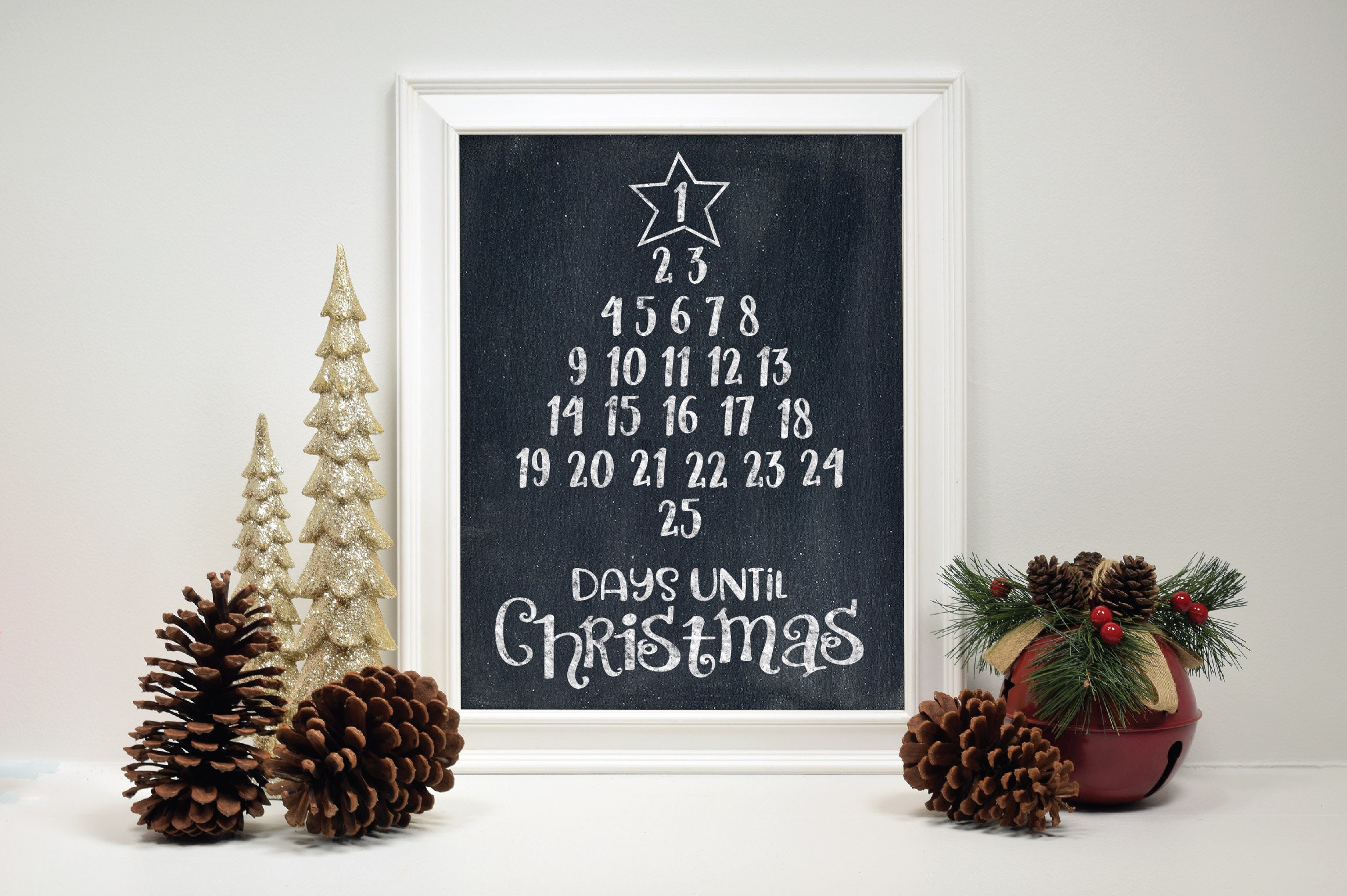 Christmas Countdown SVG Cut File - Christmas Number Tree - Printable ...