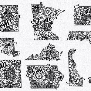 50 States Mandala SVG Bundle - Home State SVG Cut Files - Mandala ...