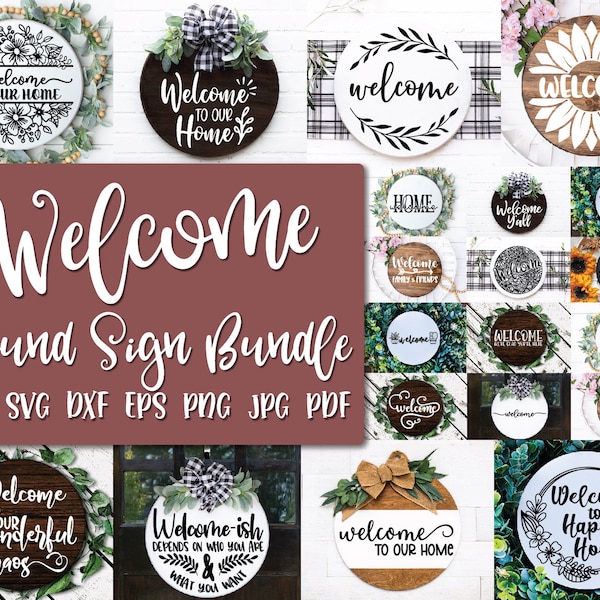 Round Welcome Sign - Etsy