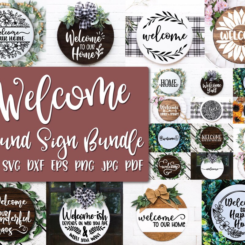 Round Welcome Sign - Etsy
