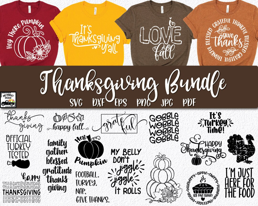 Thanksgiving SVG Bundle - 20 Fall SVG Files - Clip Art - Printable Art ...