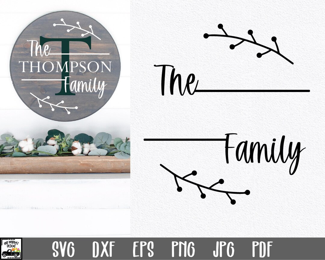 Family Name SVG File - Family Monogram Sign SVG File - Round Sign SVG ...