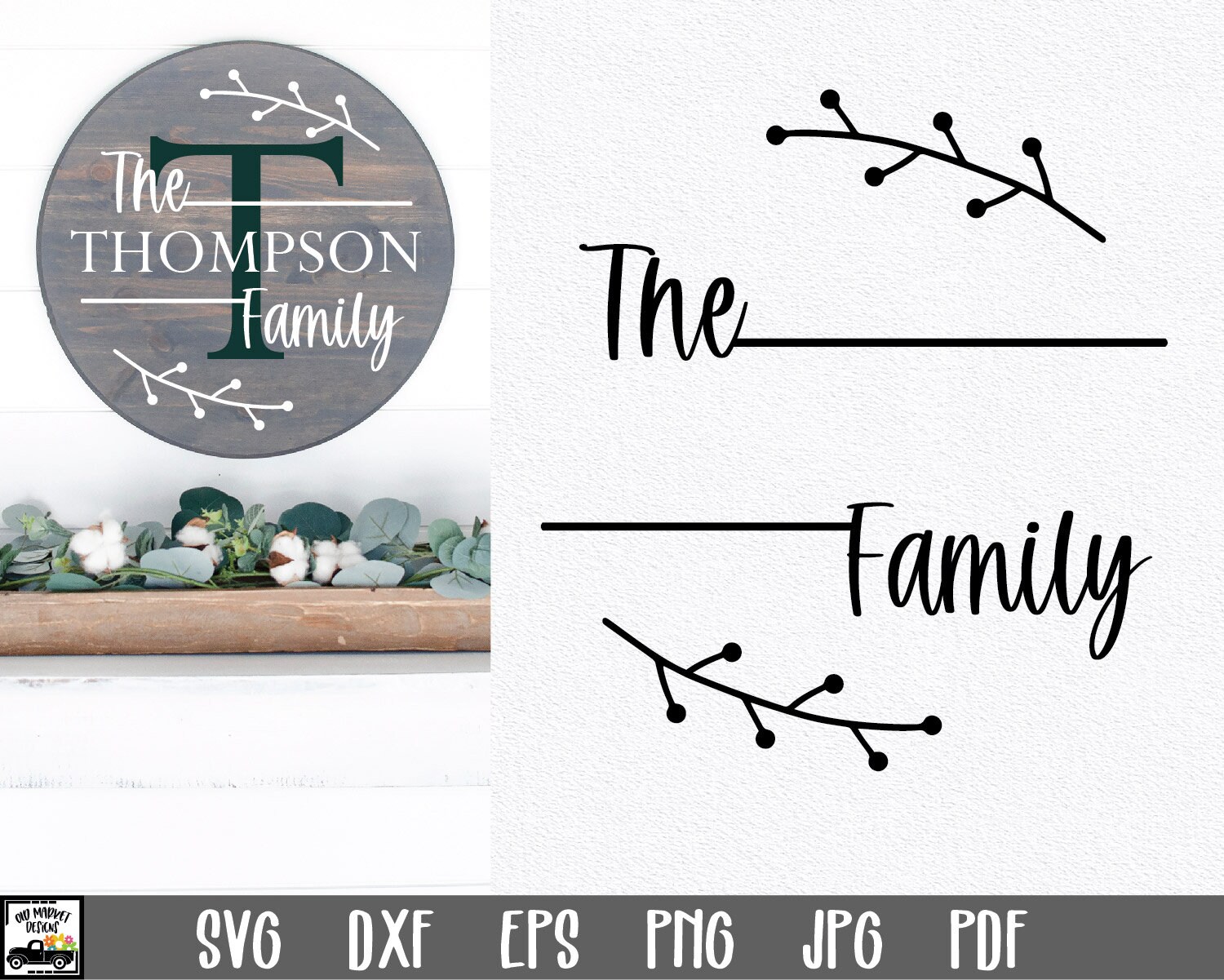 Family Name SVG File Family Monogram Sign SVG File Round - Etsy
