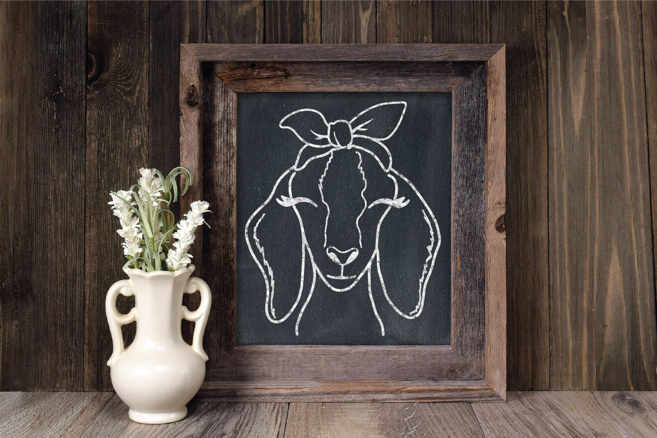 Goat With Bandana SVG File Nubian Goat Face SVG Goat Clip - Etsy