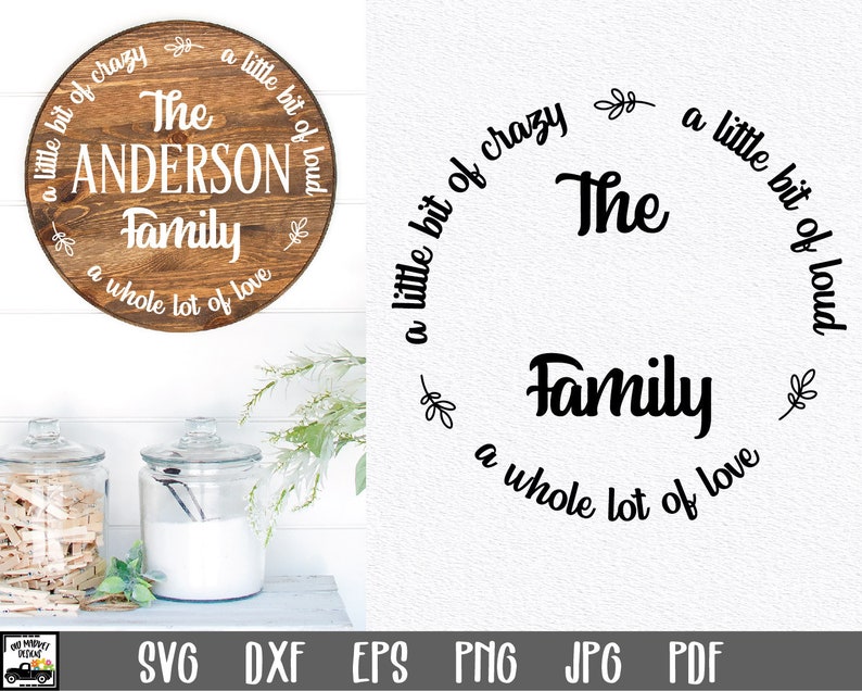 Family Name SVG File Family Monogram Sign SVG File Round | Etsy
