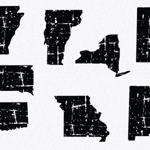 50 States SVG Bundle - Distressed State SVG Cut Files - Grunge States ...