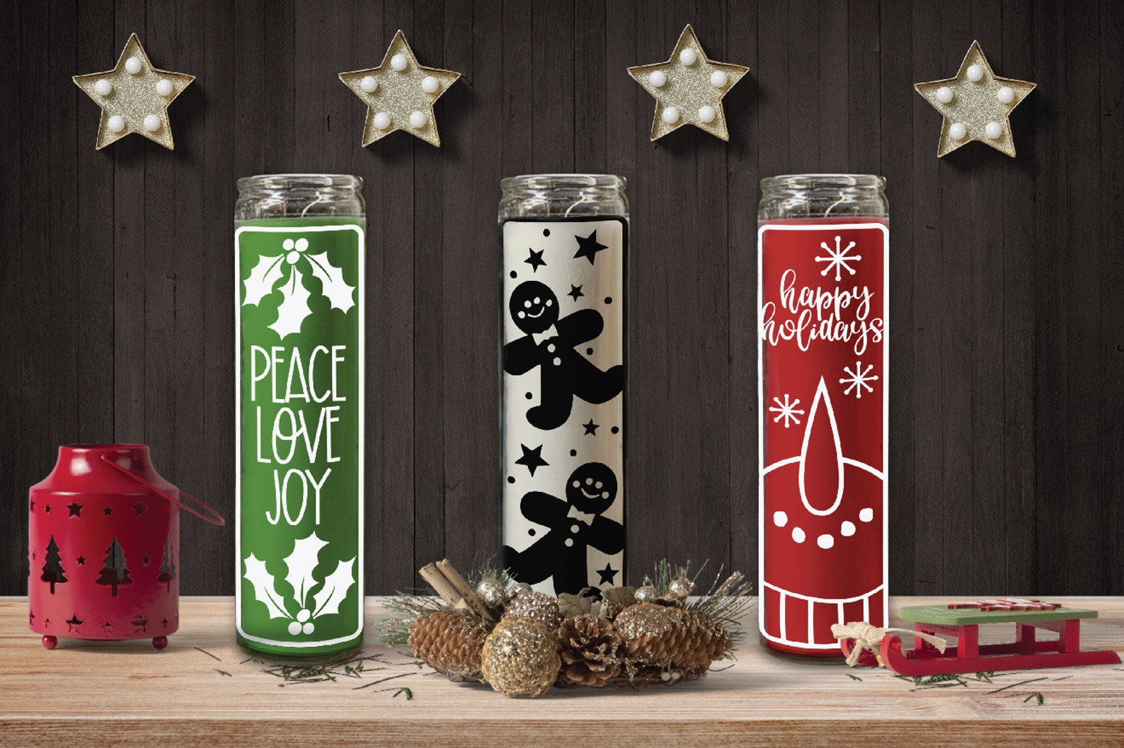 Christmas Candles SVG Bundle #2 - Dollar Tree Candle File - Christmas ...