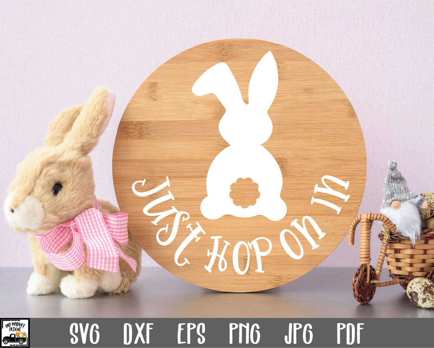 Just Hop on in SVG File Round Sign SVG Spring SVG Design - Etsy