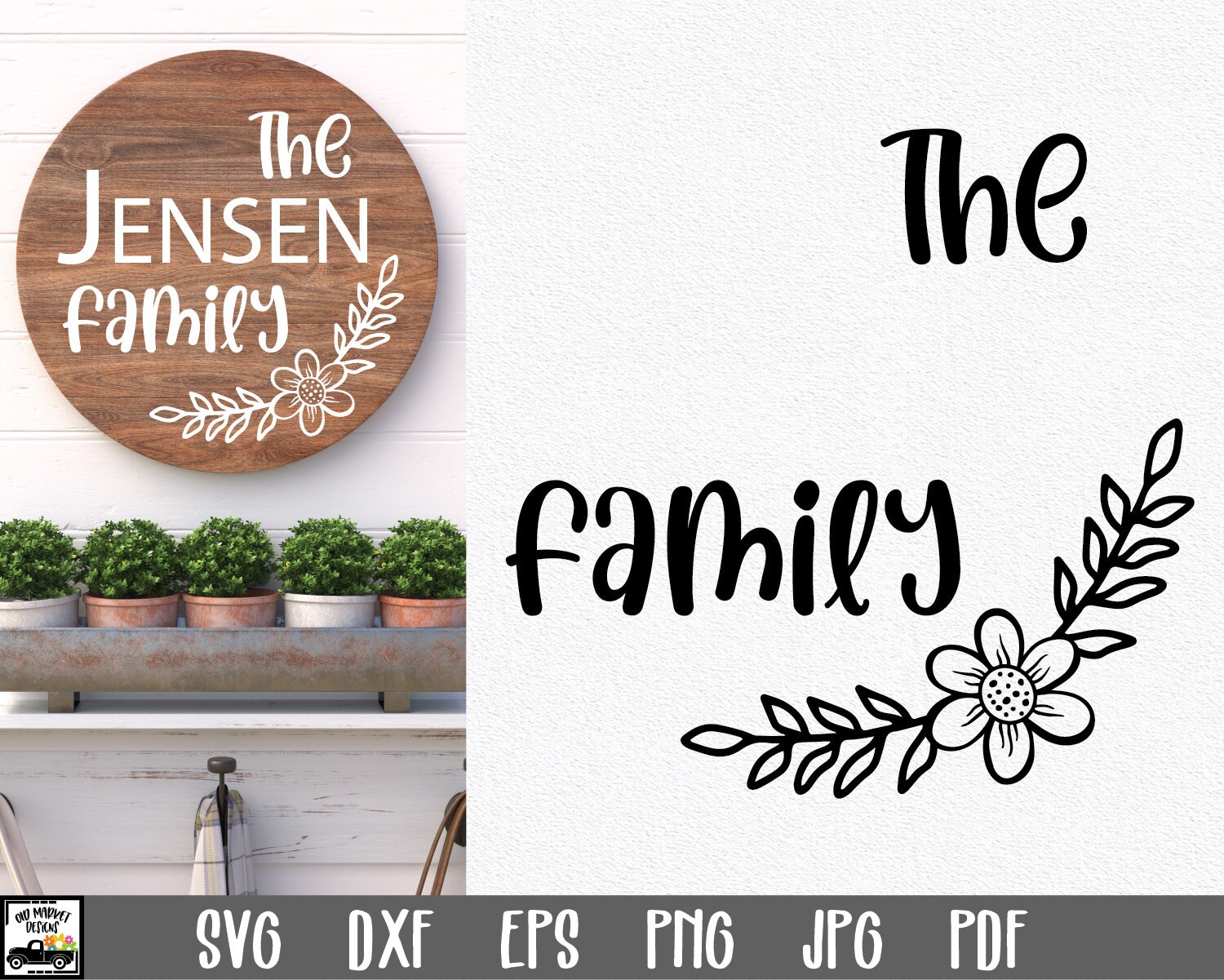 Card Making & Stationery Round Sign SVG Family Name SVG File Cutting ...