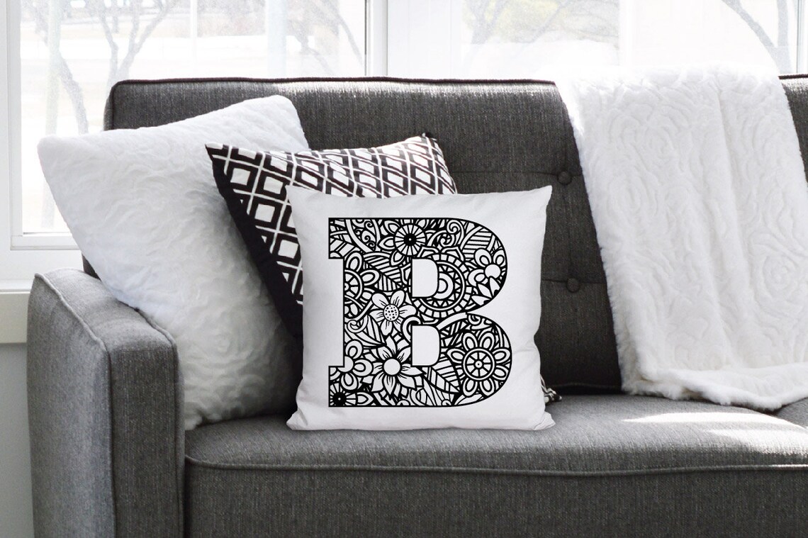 Letter B SVG File Mandala Monogram Letter B SVG Cut File - Etsy