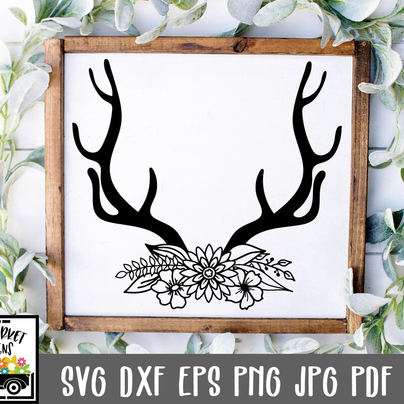 Antlers With Flowers - Etsy
