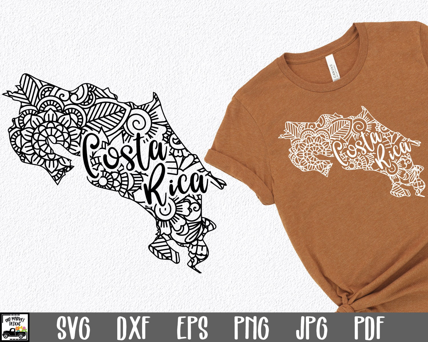 Costa Rica SVG File - Costa Rica Mandala SVG Cut File - Mandala Clip ...