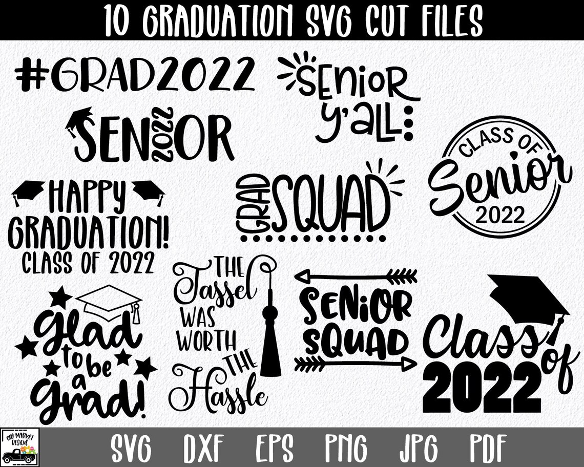 Graduation SVG Bundle 10 SVG Files Clip Art Printable - Etsy