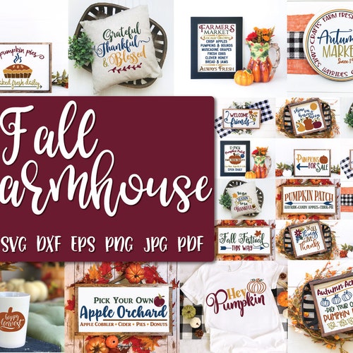 Fall SVG and PNG Files for Print and Cut - Etsy
