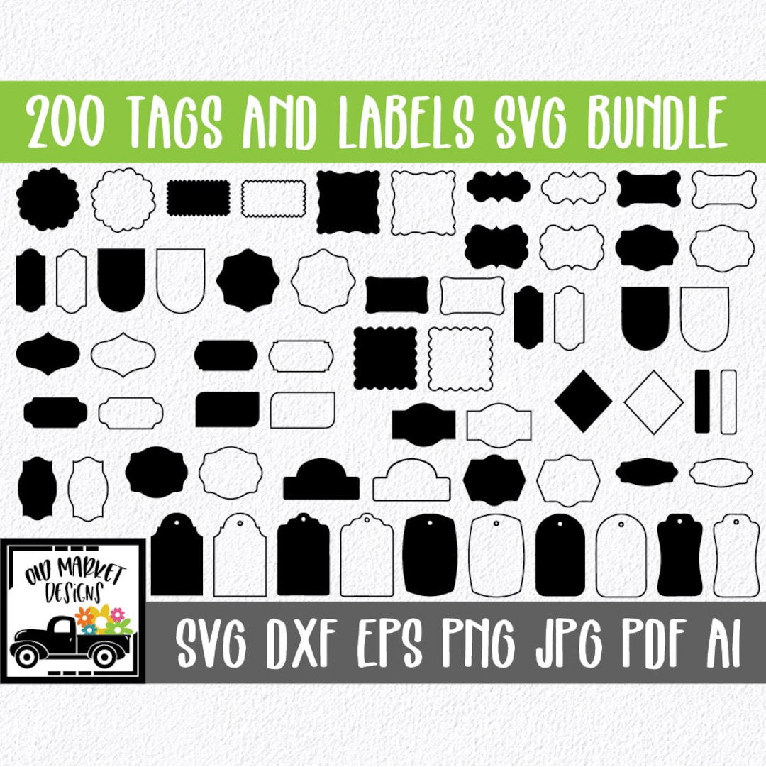 200 Tags and Labels SVG Bundle - Tags Clip Art - Gift Tag SVG Bundle ...