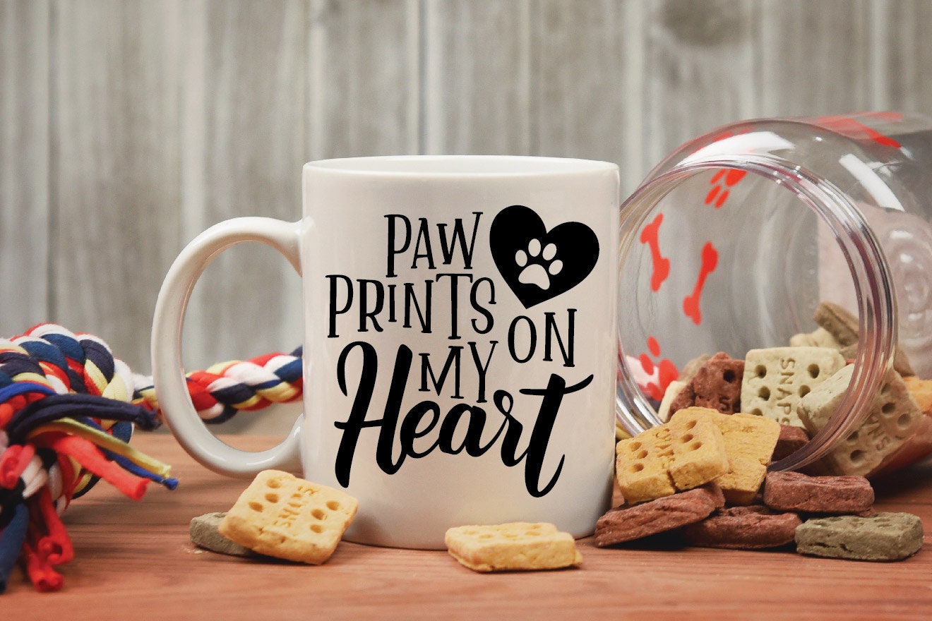 Paw Prints on My Heart SVG Cut File Dog SVG File Paw Print - Etsy
