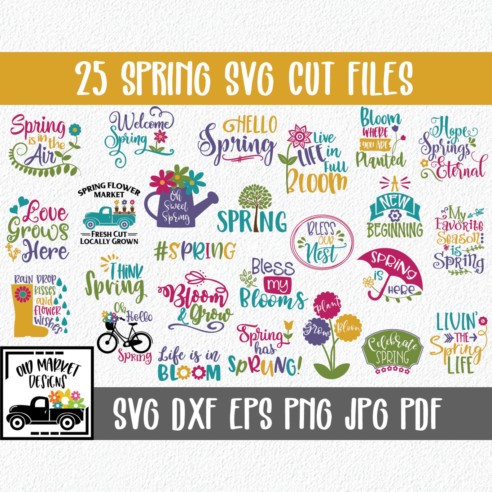 Spring SVG Bundle 25 Spring SVG Cut Files Clip Art - Etsy