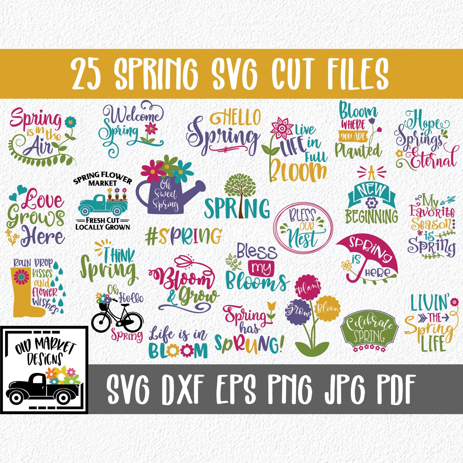 Spring SVG Bundle 25 Spring SVG Cut Files Clip Art - Etsy