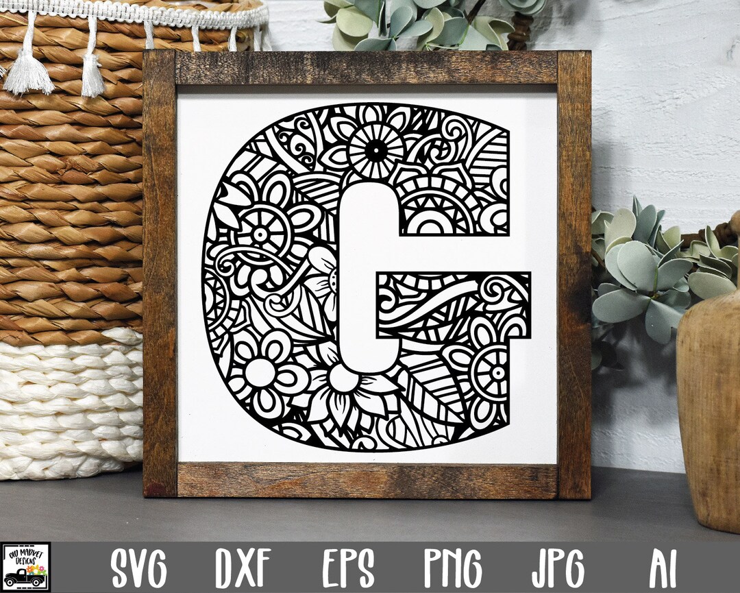 Letter G SVG File - Mandala Monogram Letter G SVG Cut File - Clip Art ...