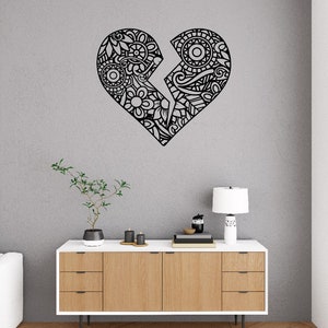 Broken Heart Mandala SVG File - Broken Heart Flower Mandala SVG Cut ...