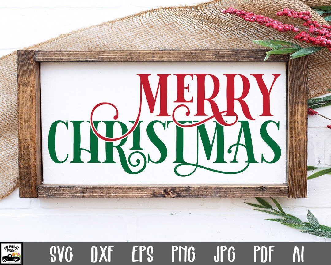 Merry Christmas SVG Cut File - Fancy Merry Christmas SVG File ...