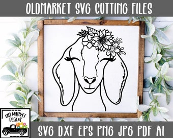 Goat With Bandana SVG File - Nubian Goat Face SVG - Goat Clip Art ...