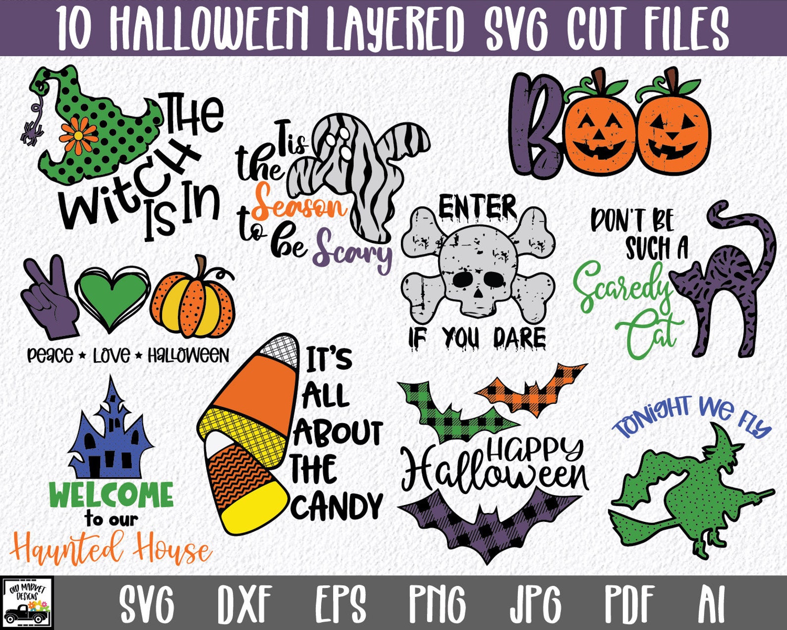 Halloween SVG File Bundle 10 Layered Halloween Cut Files | Etsy