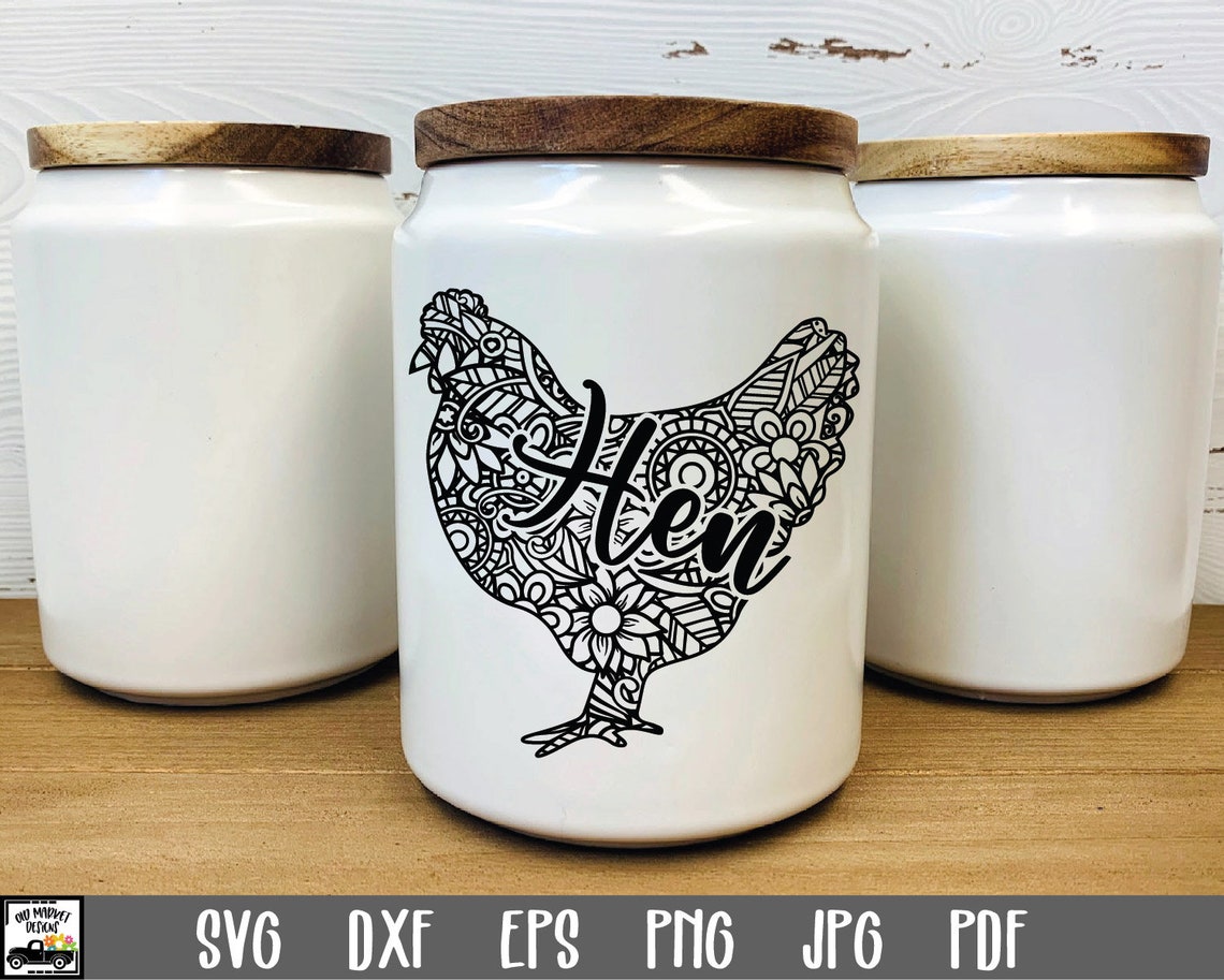 Hen SVG File Hen Mandala SVG Cut File Clip Art Printable | Etsy